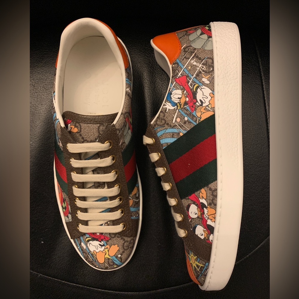 Gucci Ace X Disney Huey Dewey Louie Gg Logo Sneaker - Gem